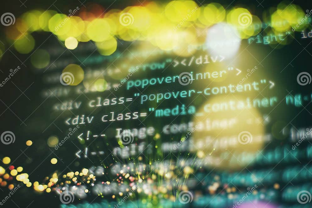 Programmer Workplace Big Data Storage And Cloud Computing Representation Programming Code 