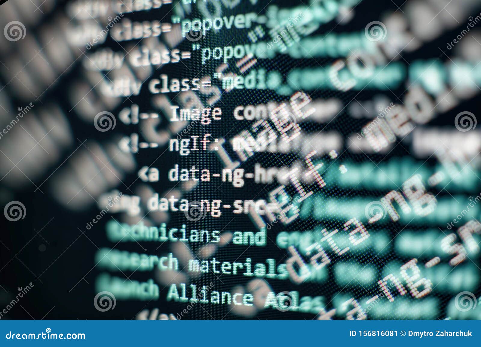 Programmer Workplace. Big Data Storage and Cloud Computing Representation. Programming Code ...