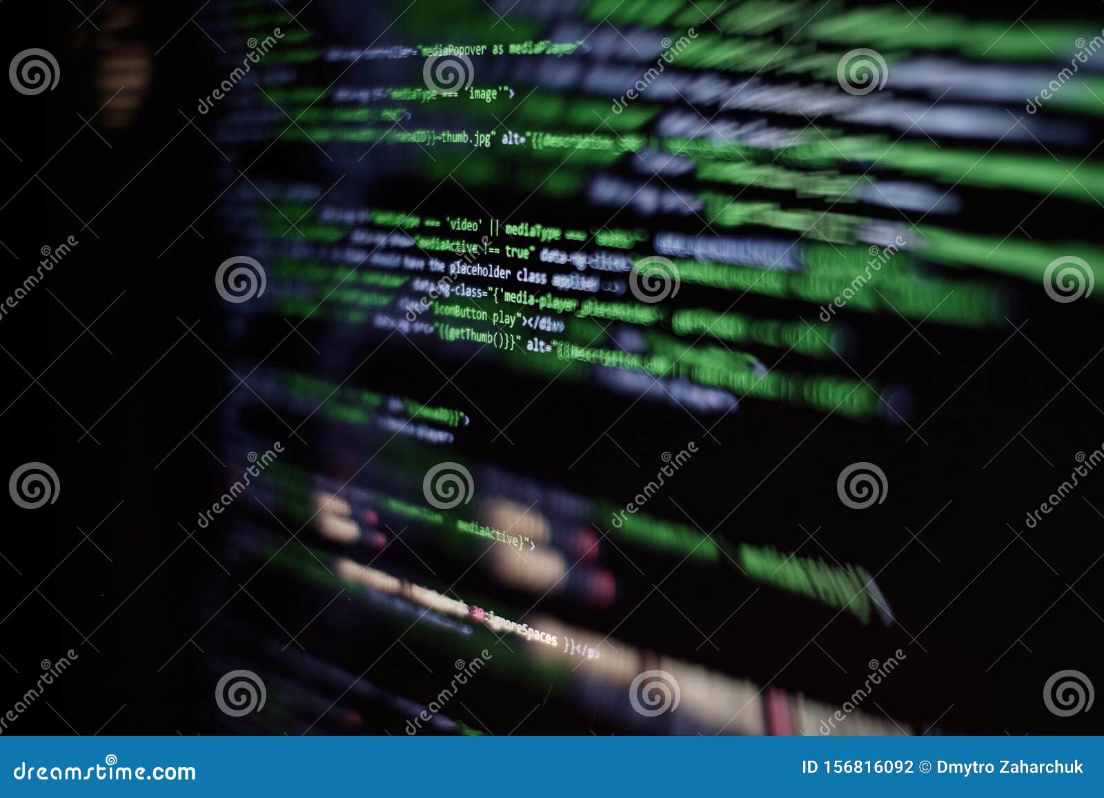 Programmer Workplace. Big Data Storage and Cloud Computing Representation. Programming Code ...