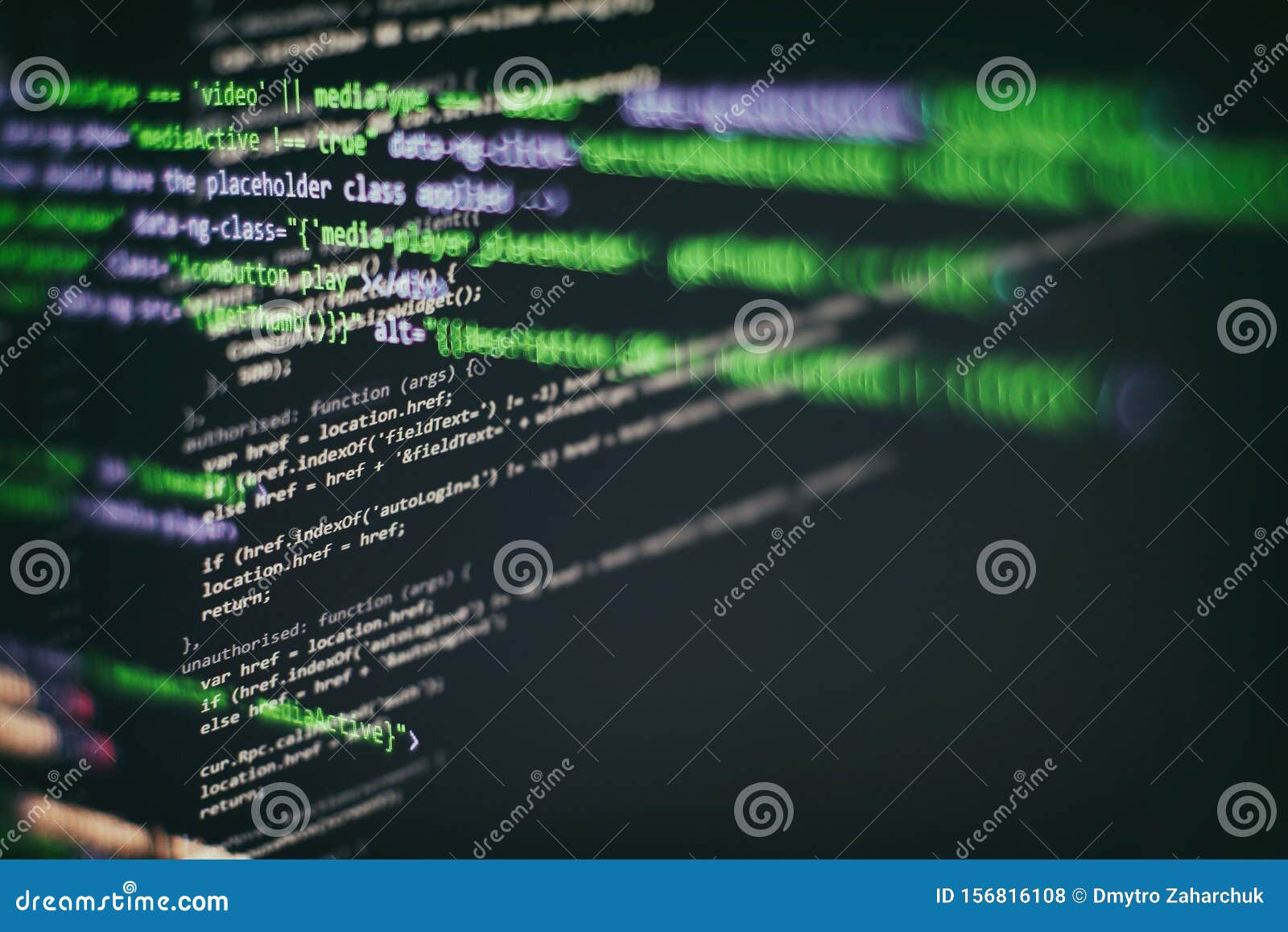 Programmer Workplace. Big Data Storage and Cloud Computing Representation. Programming Code ...