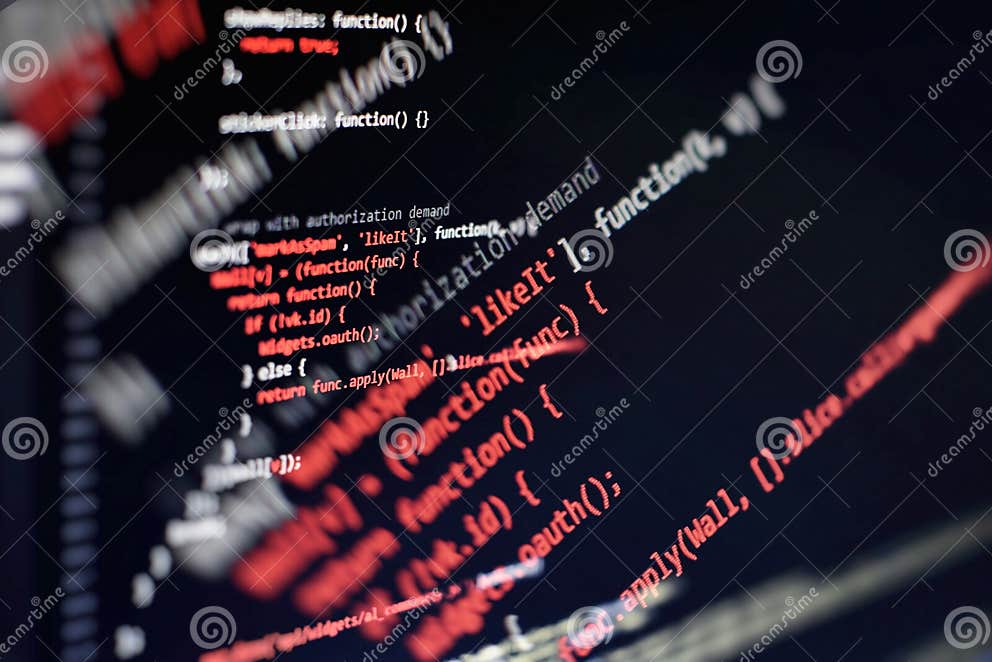 Programmer Workplace. Big Data Storage and Cloud Computing Representation. Programming Code ...