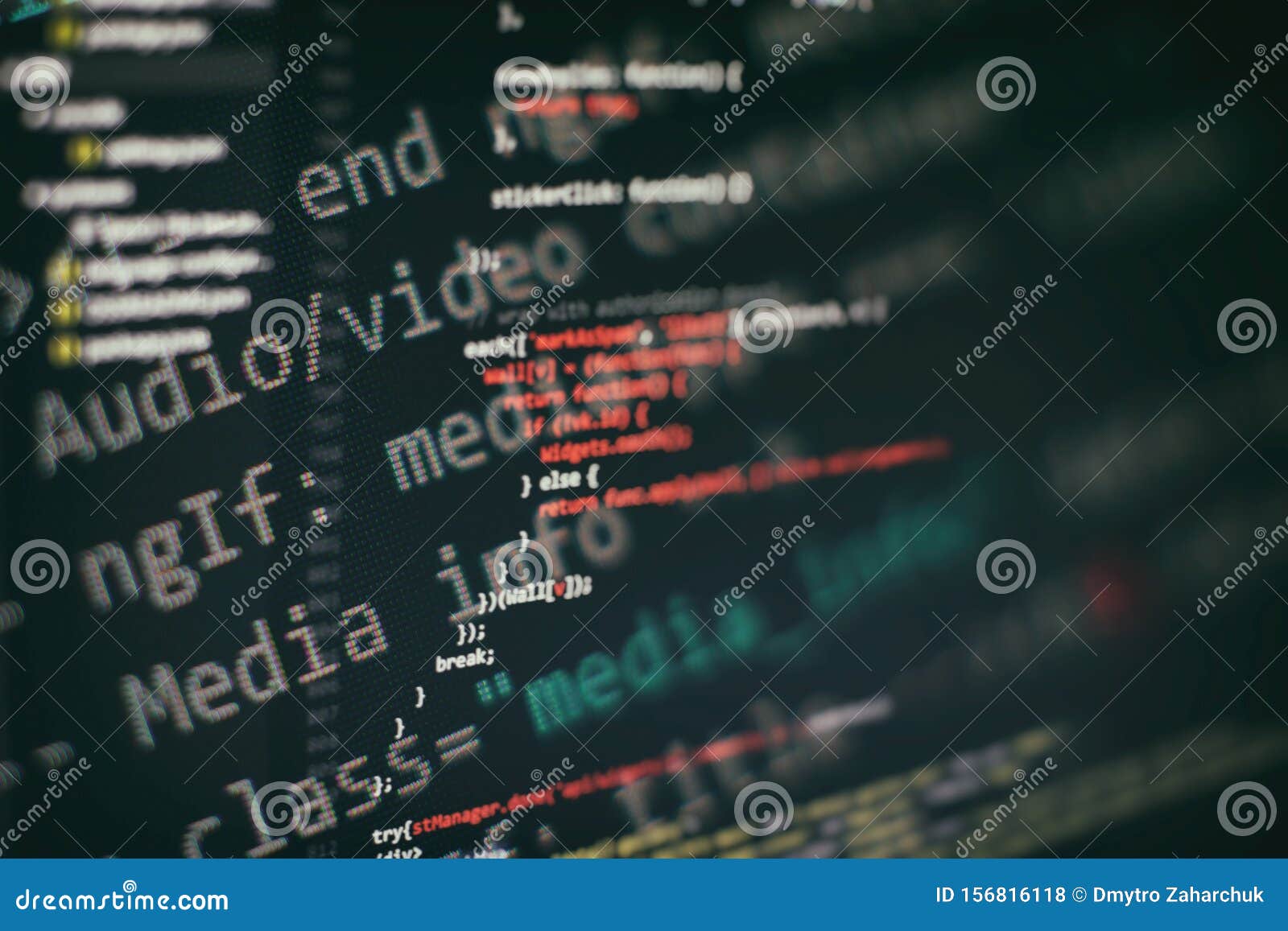 Programmer Workplace. Big Data Storage and Cloud Computing Representation. Programming Code ...