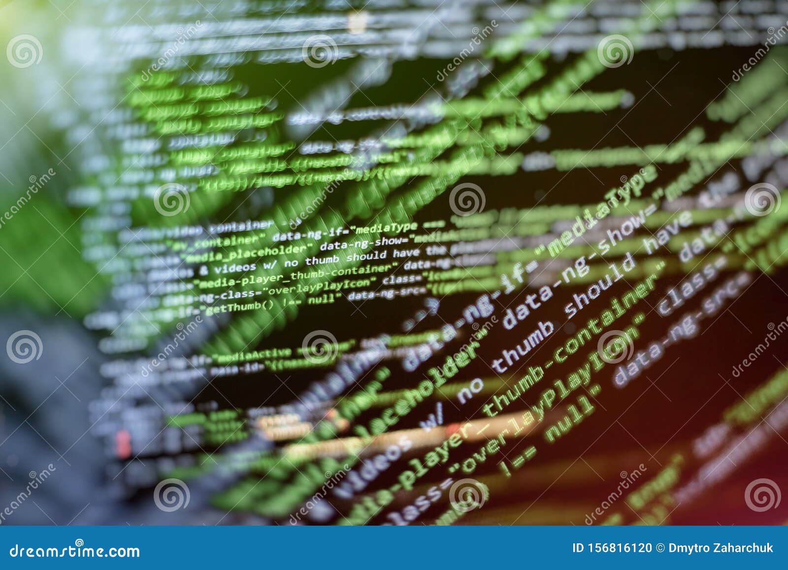 Programmer Workplace. Big Data Storage and Cloud Computing Representation. Programming Code ...