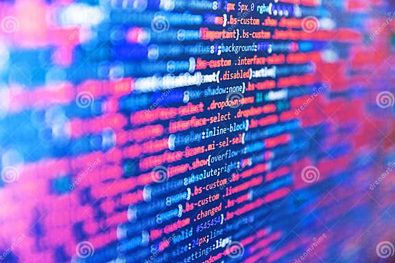 Programmer Workplace Data Encryption Security Code On A Computer Display Programmer Typing New 2768
