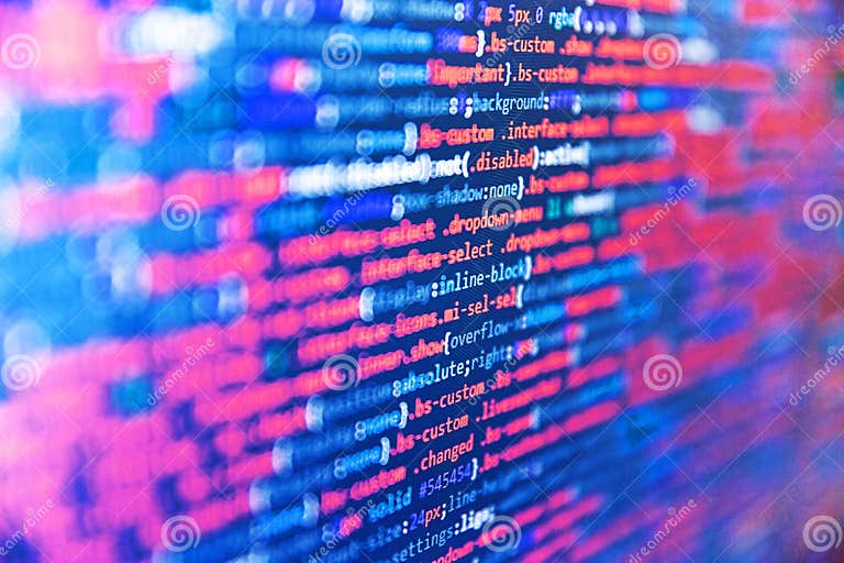 Programmer Workplace Data Encryption Security Code On A Computer Display Programmer Typing New 