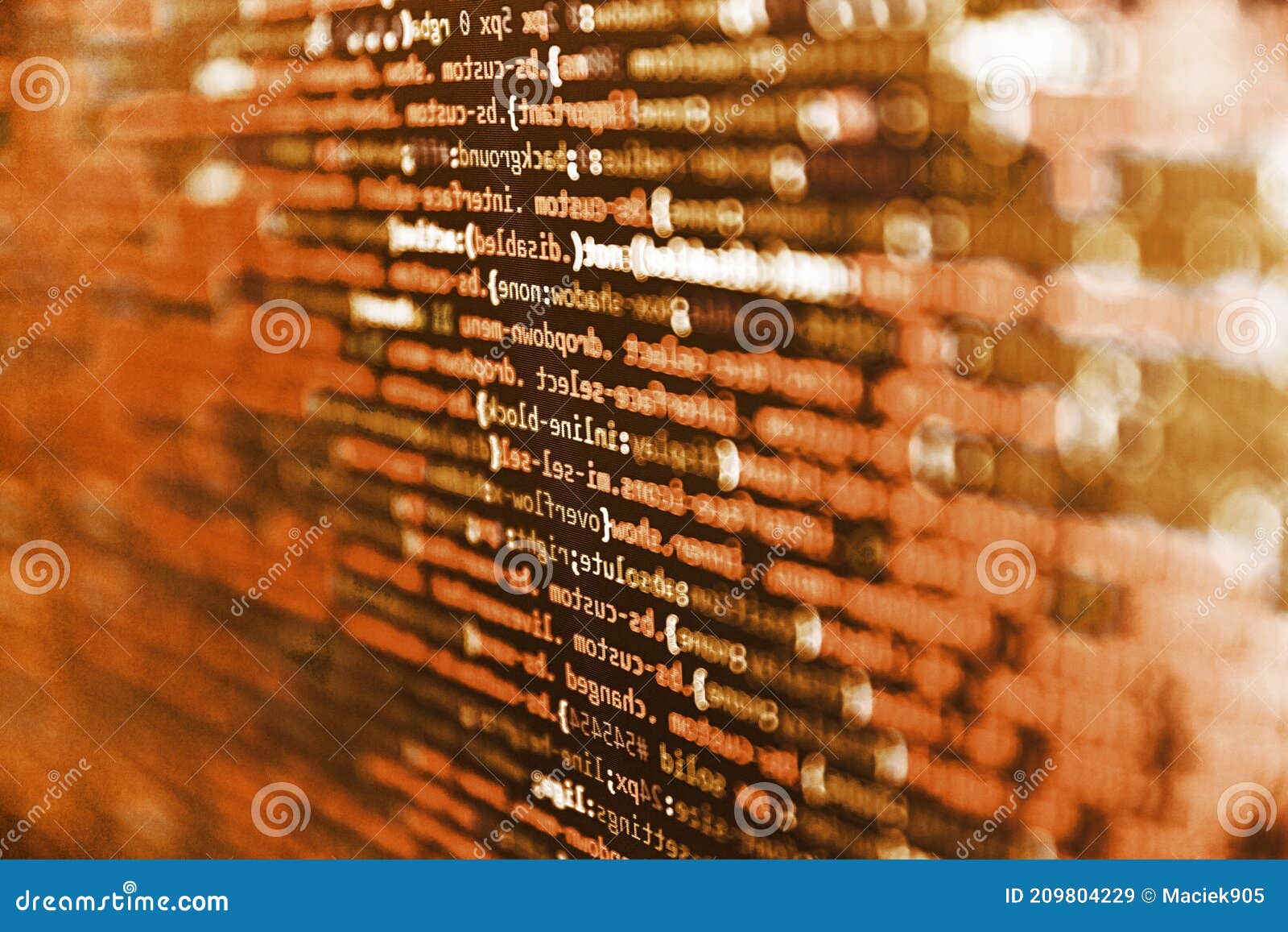 Programmer Workplace Data Encryption Security Code On A Computer Display Programmer Typing New 8407