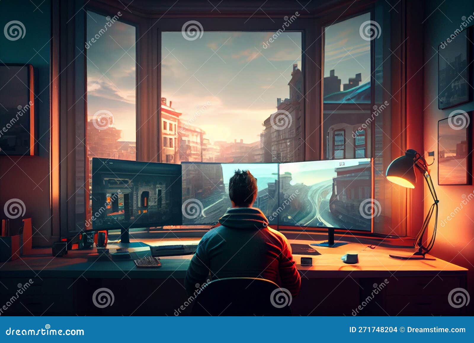 The Programmer Works in the Office, Outside the Window is a Big City ...