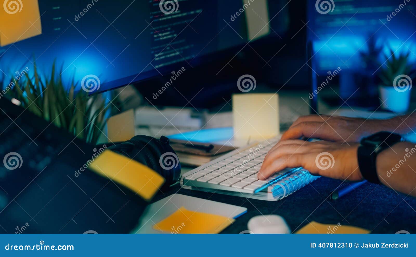 IT Coding On Monitor Screen. HTML Markup Language Closeup. Programming Code. Close Up Of Script ...