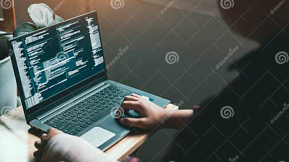 Programmer Writes Coding Digital World Technology Visualize Programming And Analysts Worker 