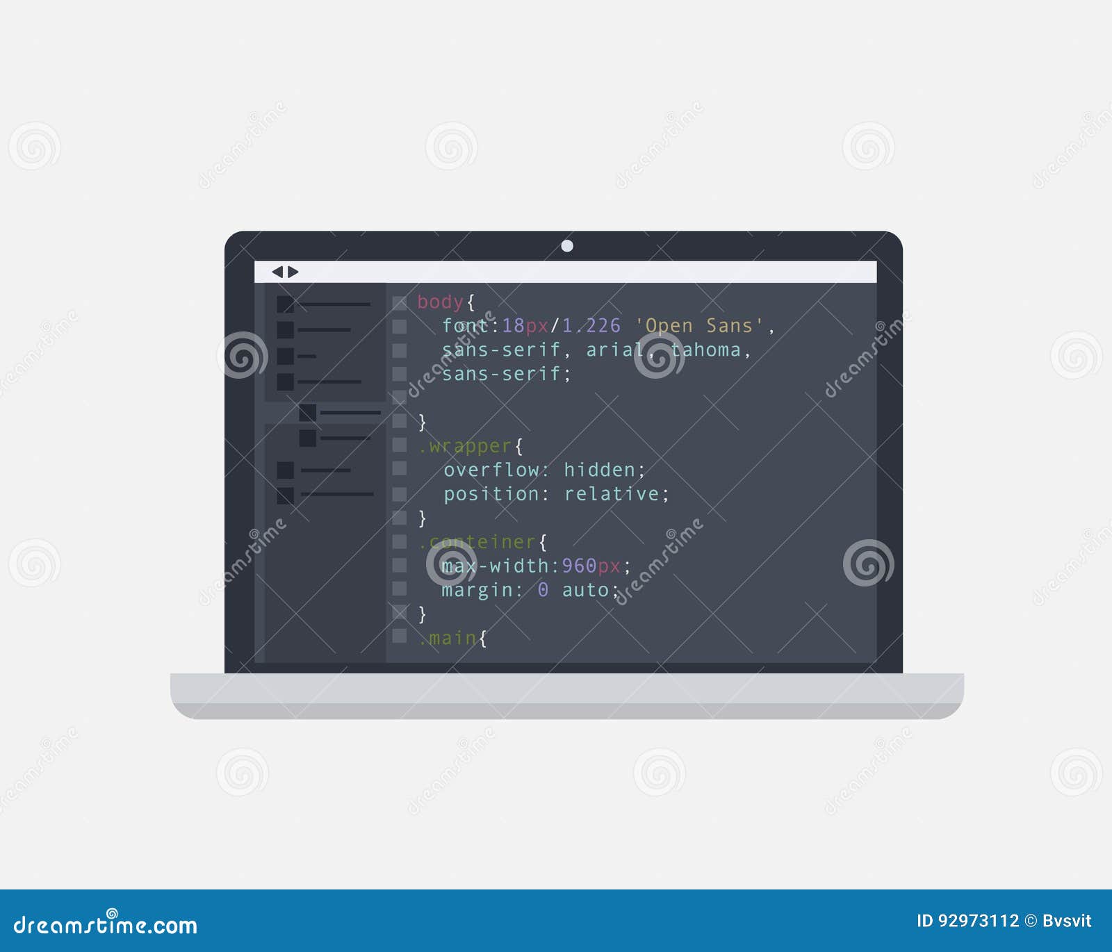 Programmering En Het Coderen Concept Code Inzake Het Schermlaptop Vlakke Vectorillustratie