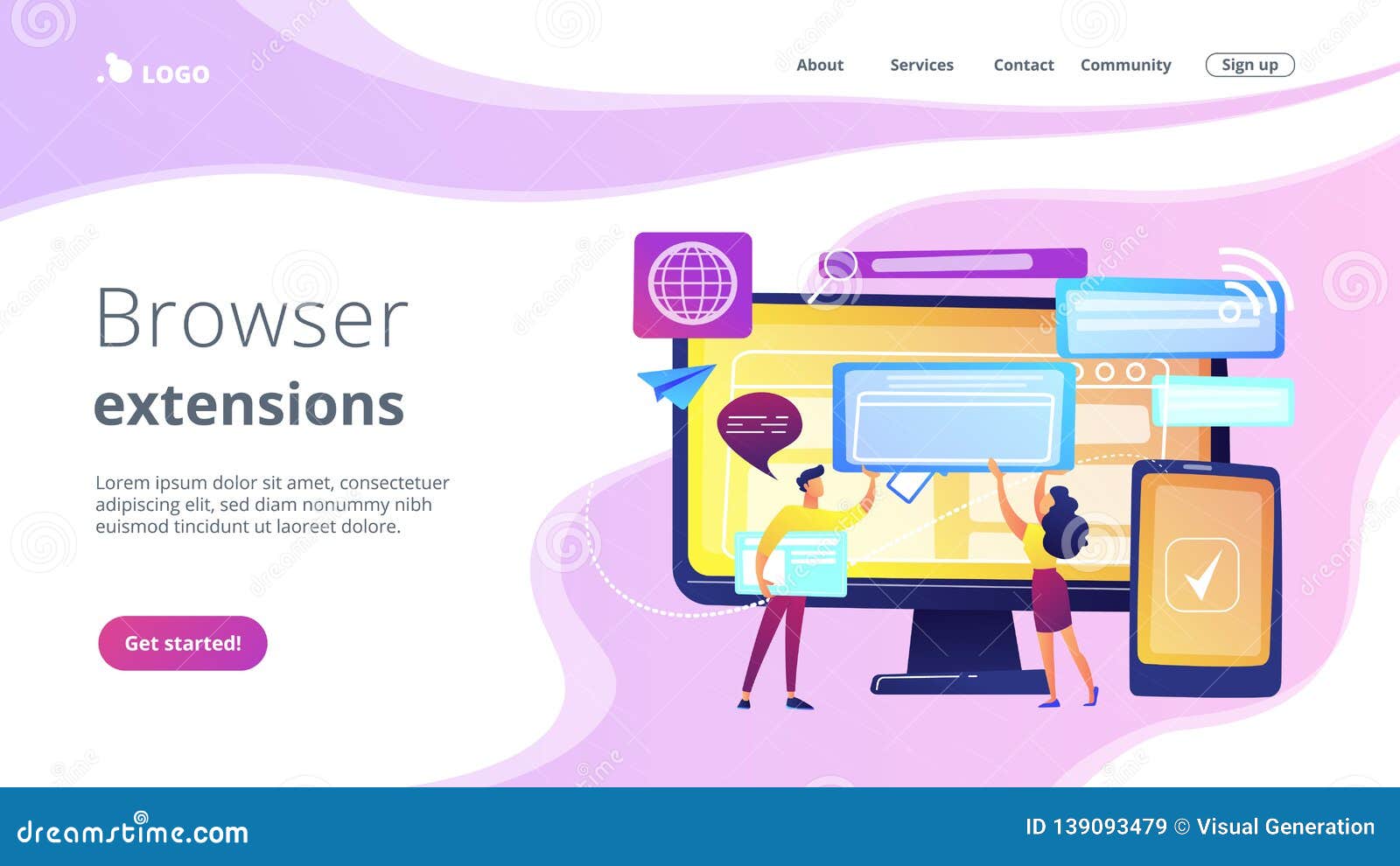 Cross-browser Compatibility Concept Landing Page. Stock Vector ... Cross-browser Compatibility Concept Landing Page. Stock Vector ...