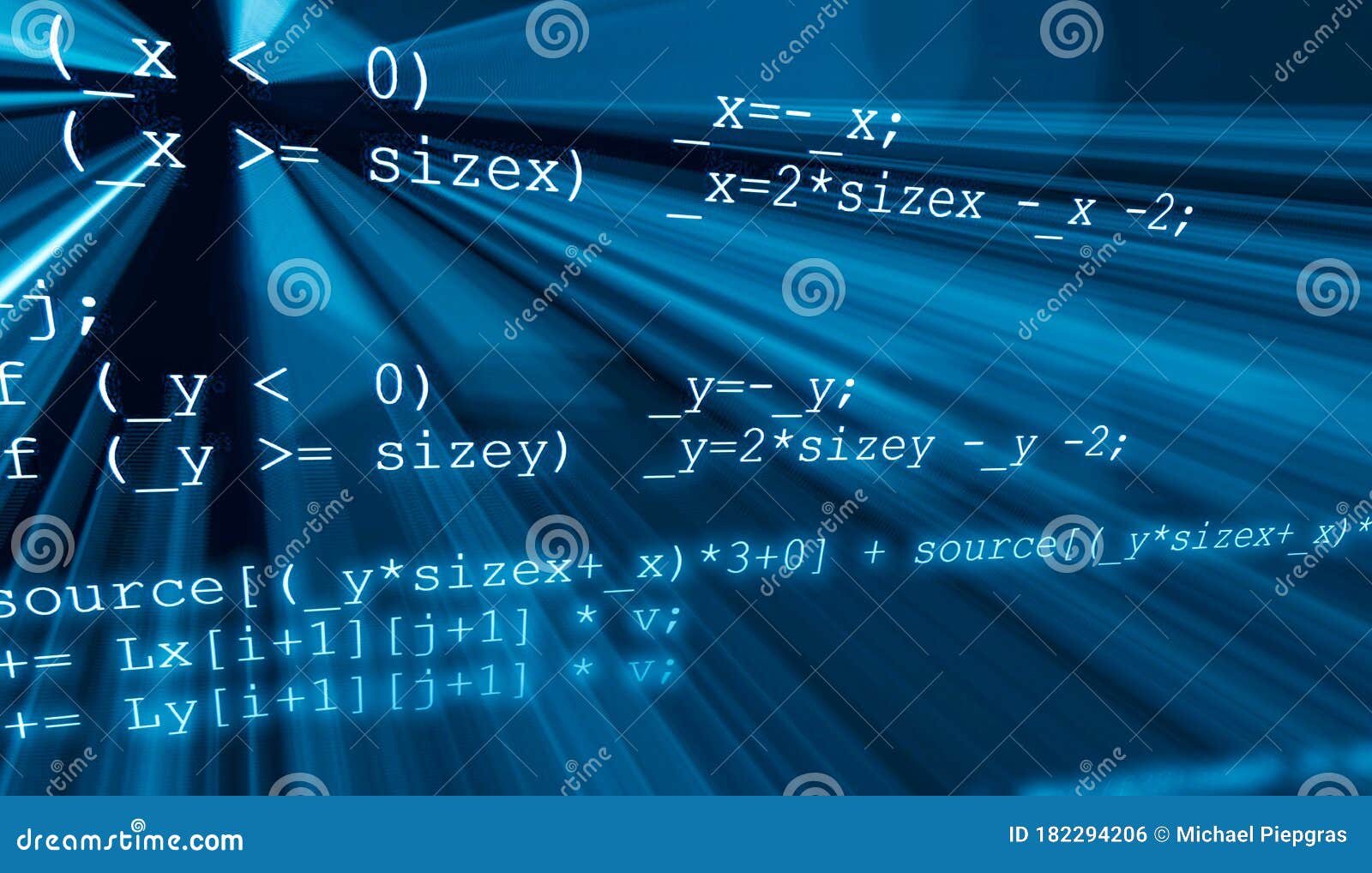 Programmers Code Abstract Screen Of A Software Developer Source Code Background With Light