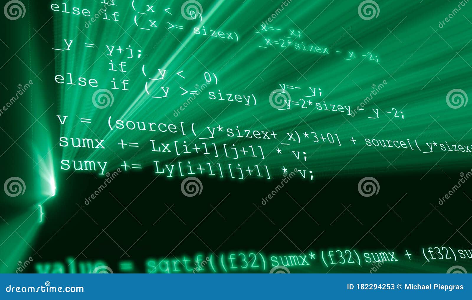 Programmers Code Abstract Screen Of A Software Developer Source Code Background With Light