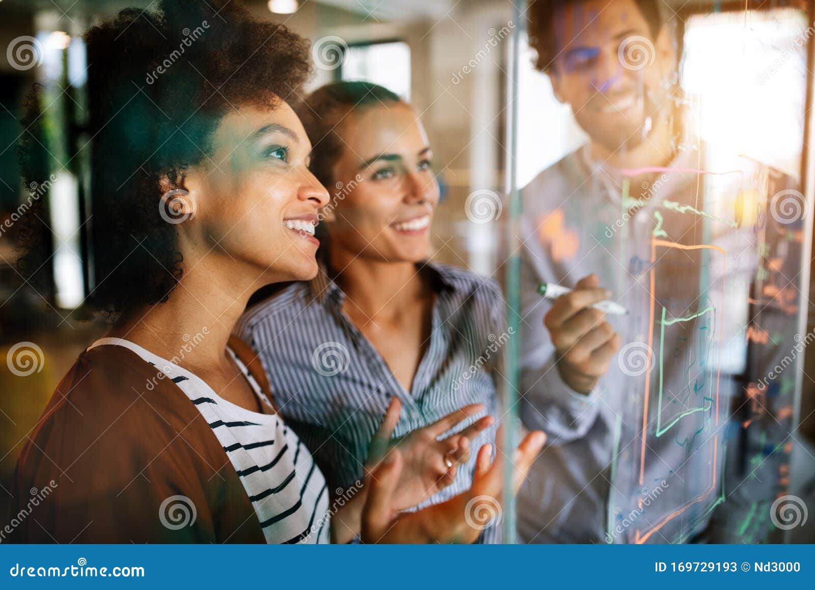 Programmers Cooperating Brainstorming at Information Technology Company ...