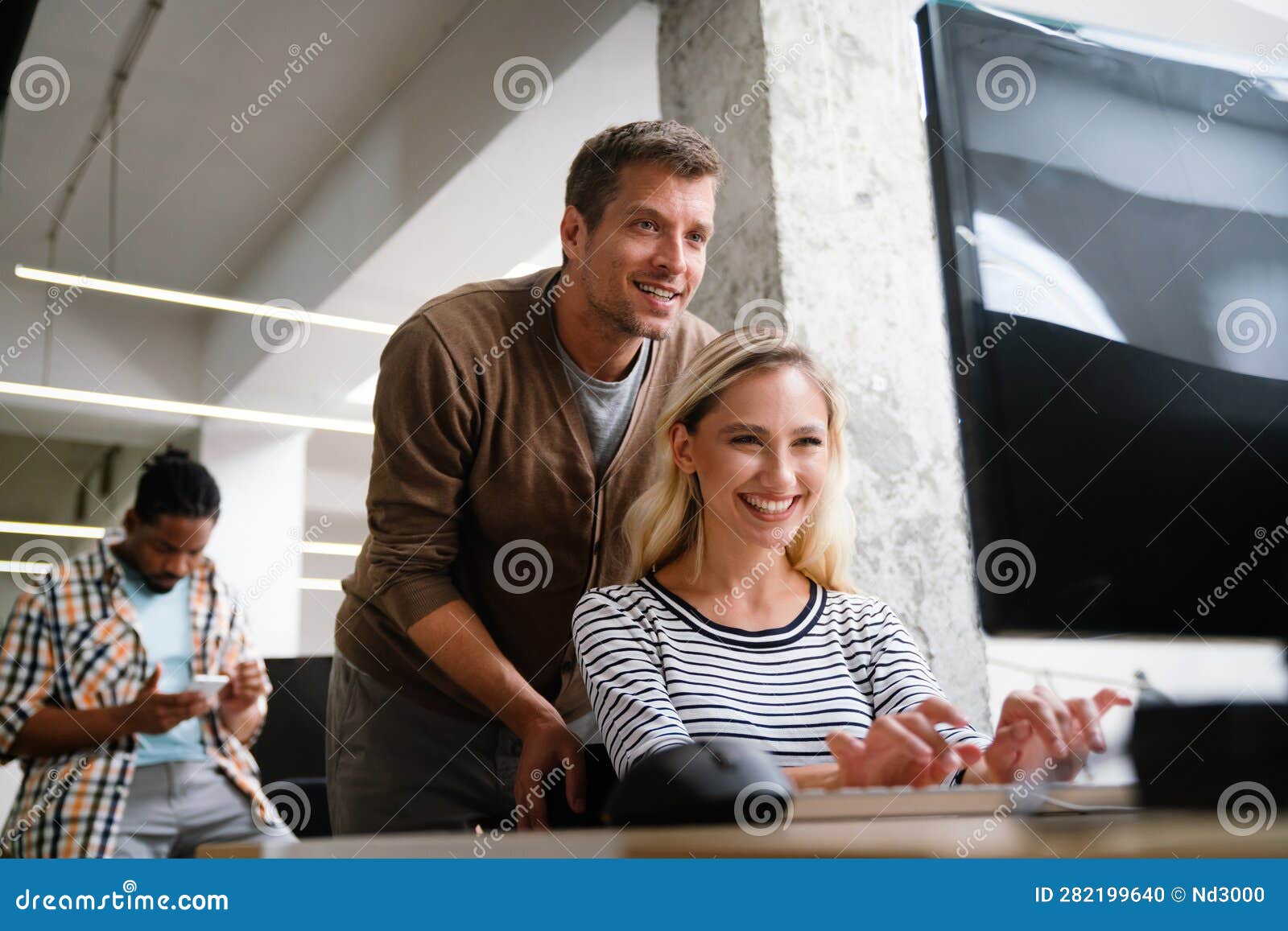 Programmers Cooperating at it Company Developing Apps. People Business Work Office Concept Stock ...