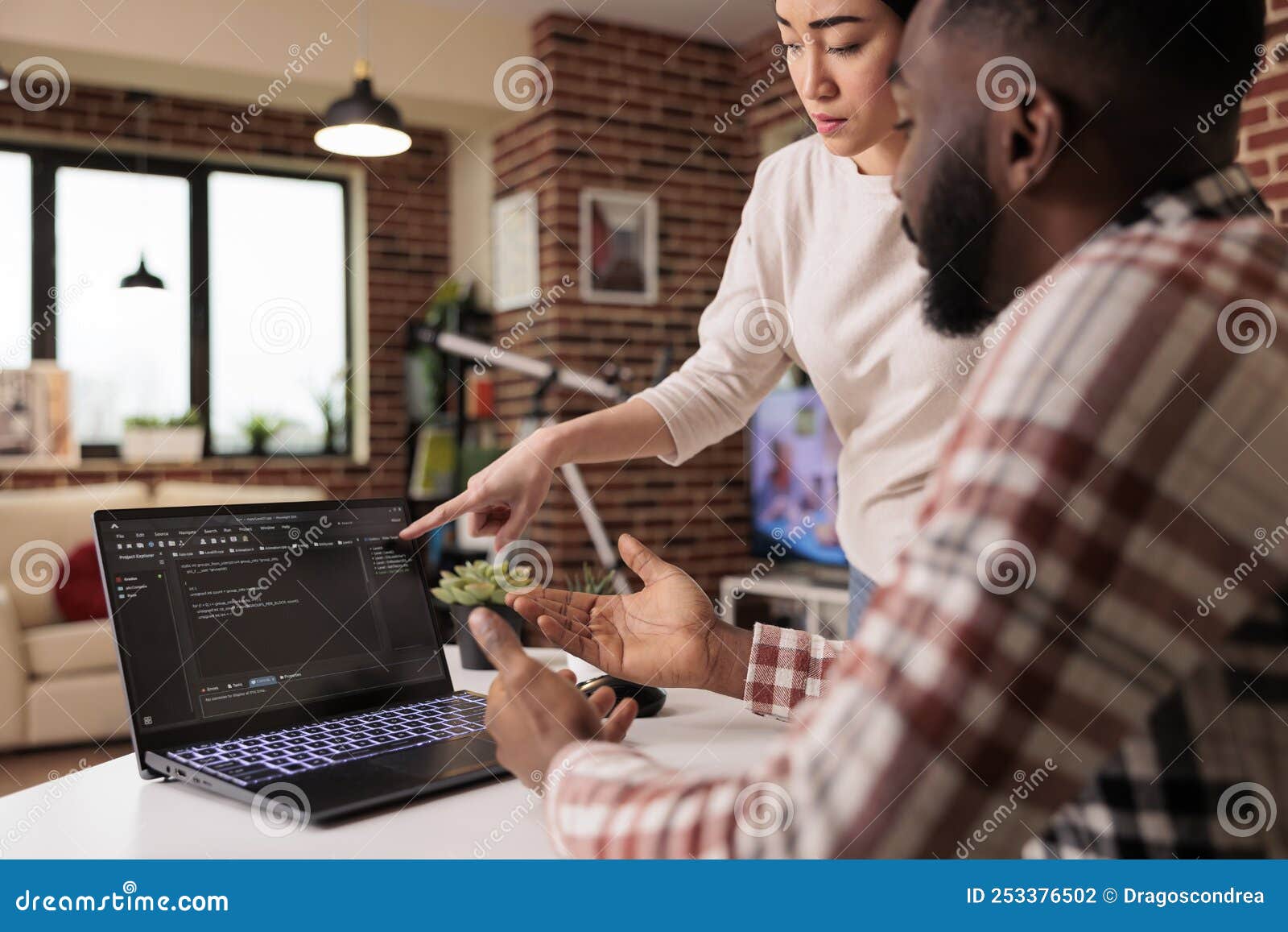 Programmers Couple Coding Security Firewall on Laptop Stock Photo - Image of couple, learning ...