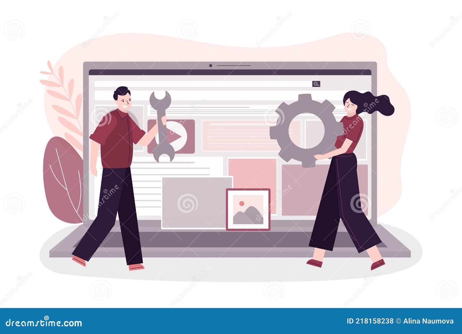Programmers Create Website On Laptop Ux Or Ui Designers Build And Setting Web Page On Monitor
