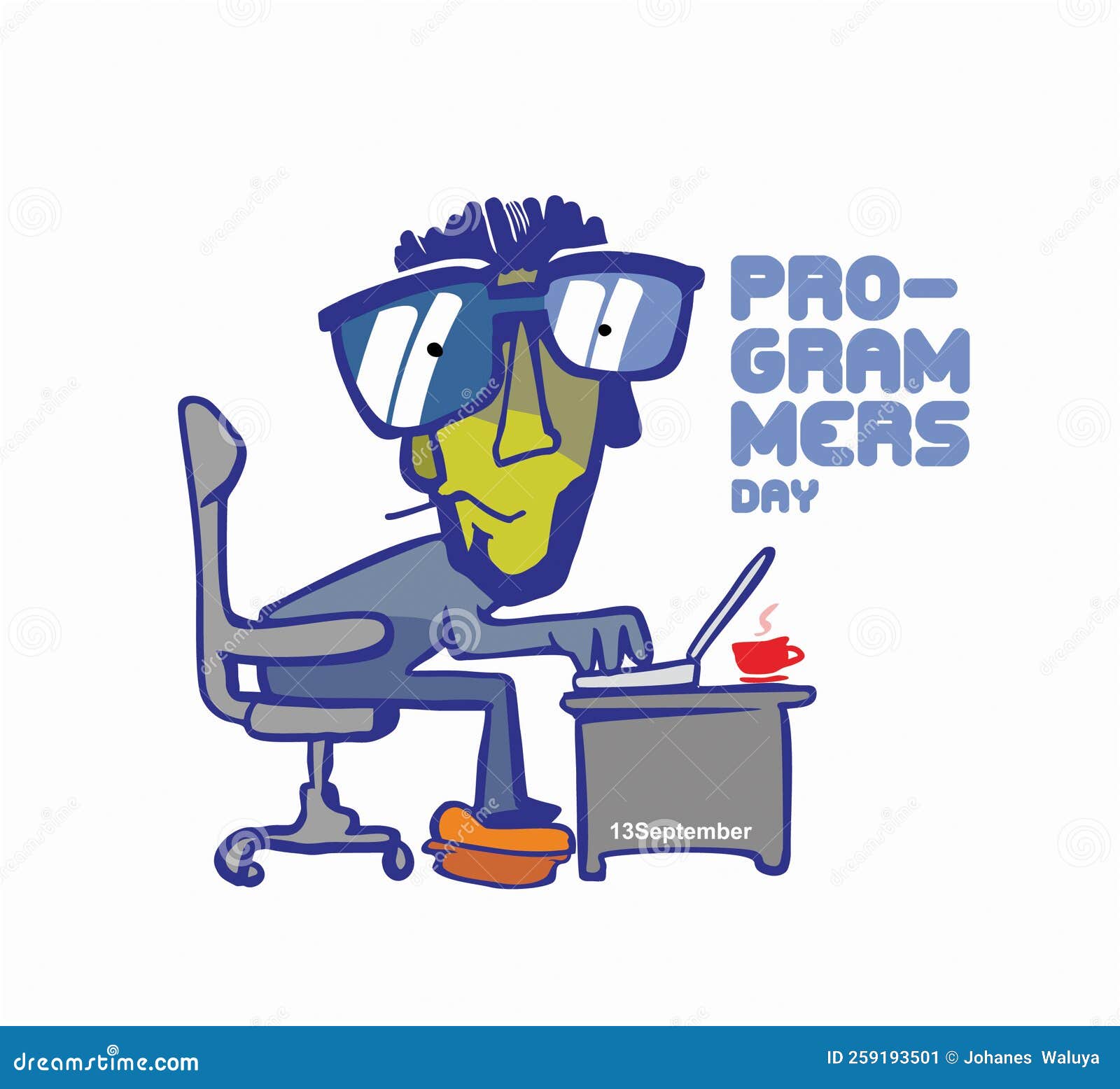 Programmersâ€™ Day stock illustration. Illustration of computer - 259193501