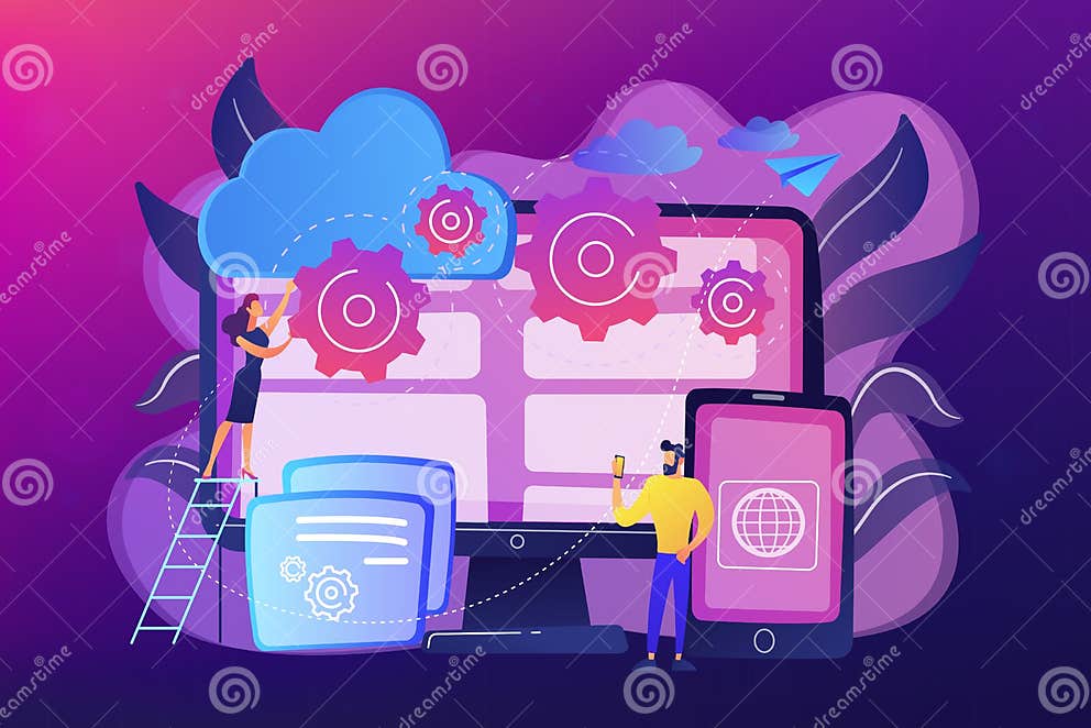 Cross-platform Programming Concept Vector Illustration. Stock Vector - Illustration of drawing ...