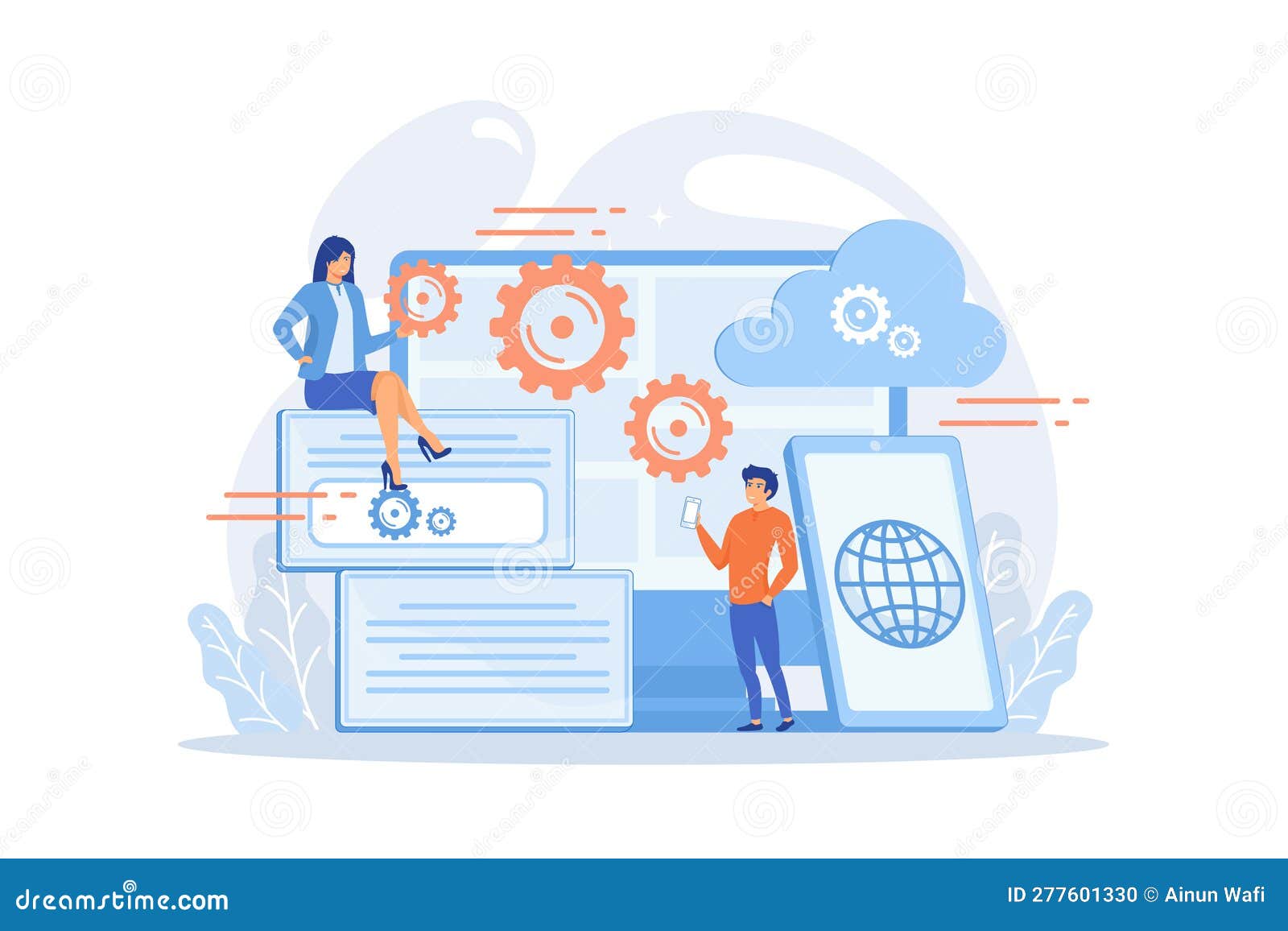 Structure Of Program Interface In Computer. Animation. Bright Blue ...
