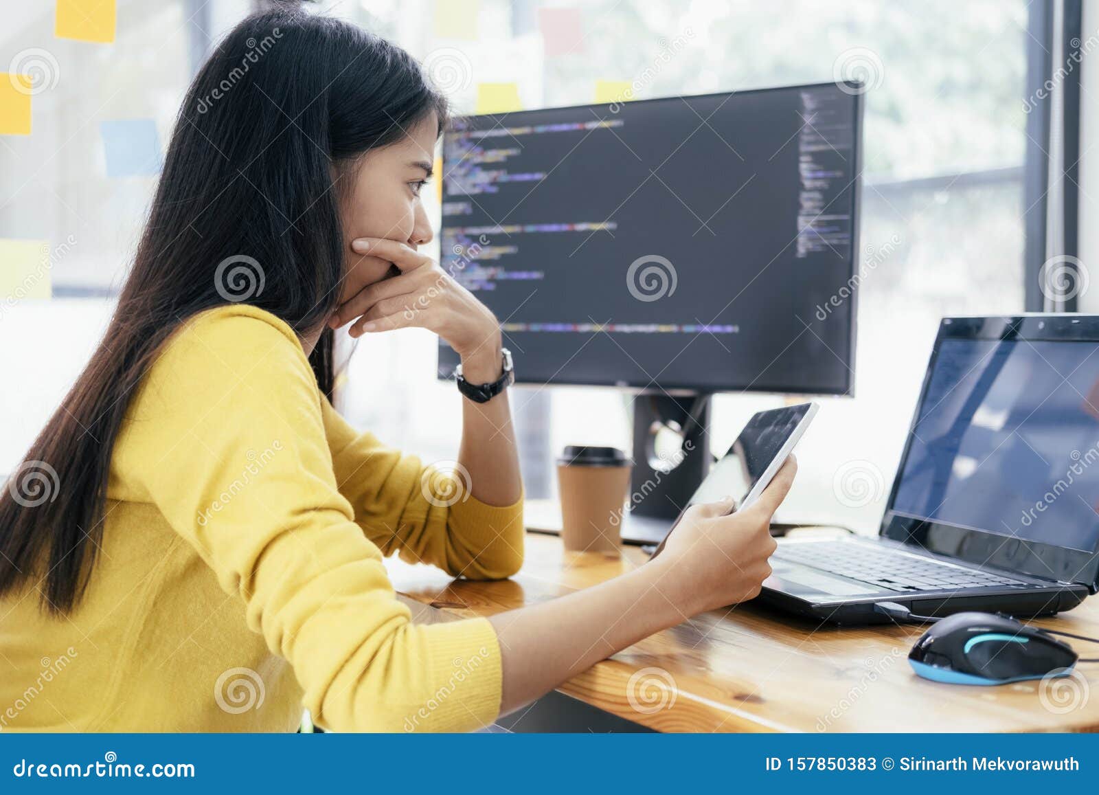 Programmers And Developer Teams Are Coding And Developing Software Stock Image Image Of