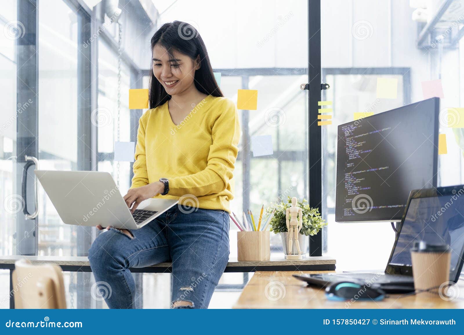 Programmers And Developer Teams Are Coding And Developing Software Stock Image Image Of