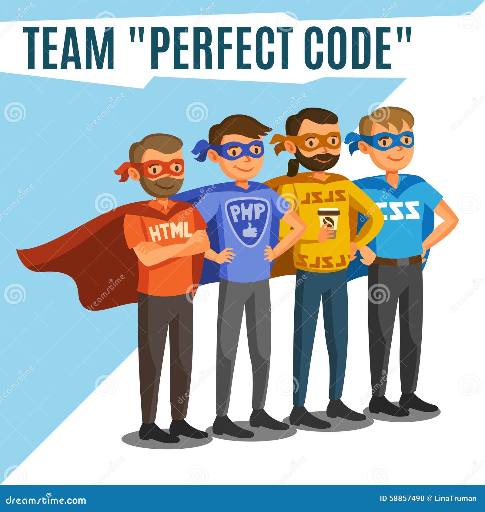 Programmers Developers Process Coding Teamwork Programming C Stock Vector Image 58857490