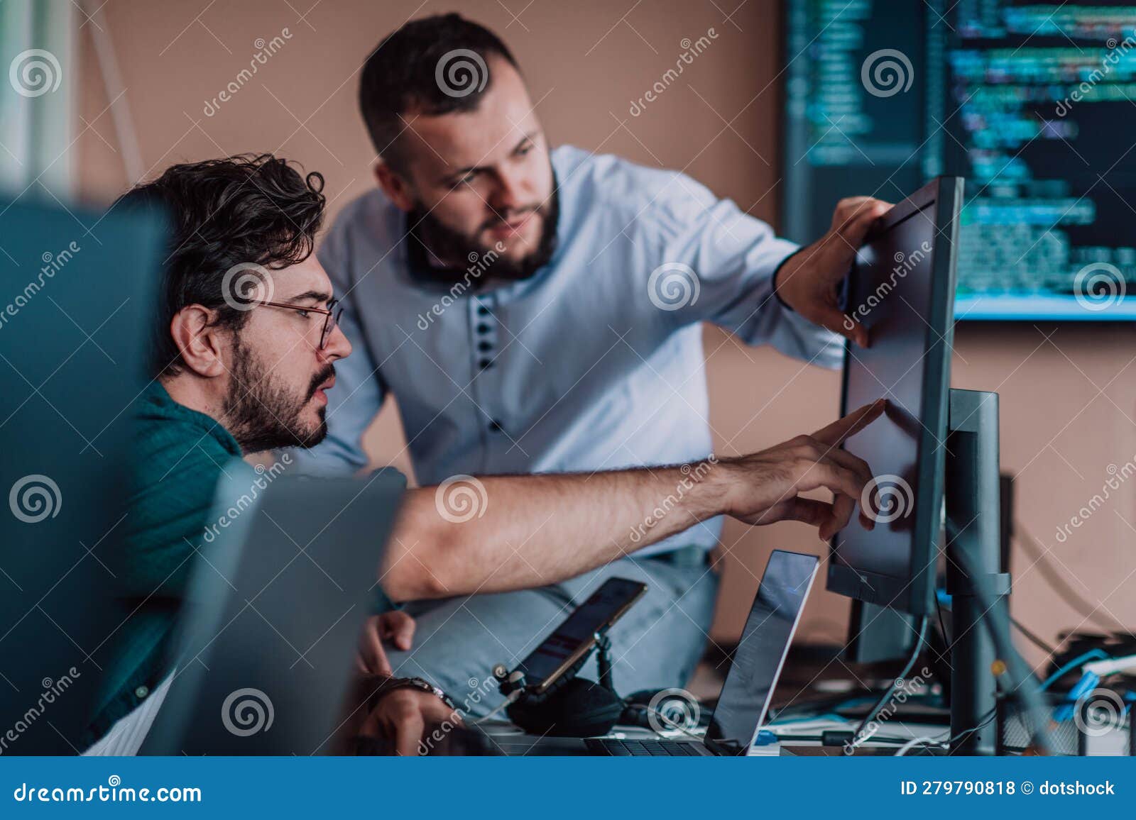 Programmers Engrossed in Deep Collaboration, Diligently Working ... Programmers Engrossed in Deep Collaboration, Diligently Working ...