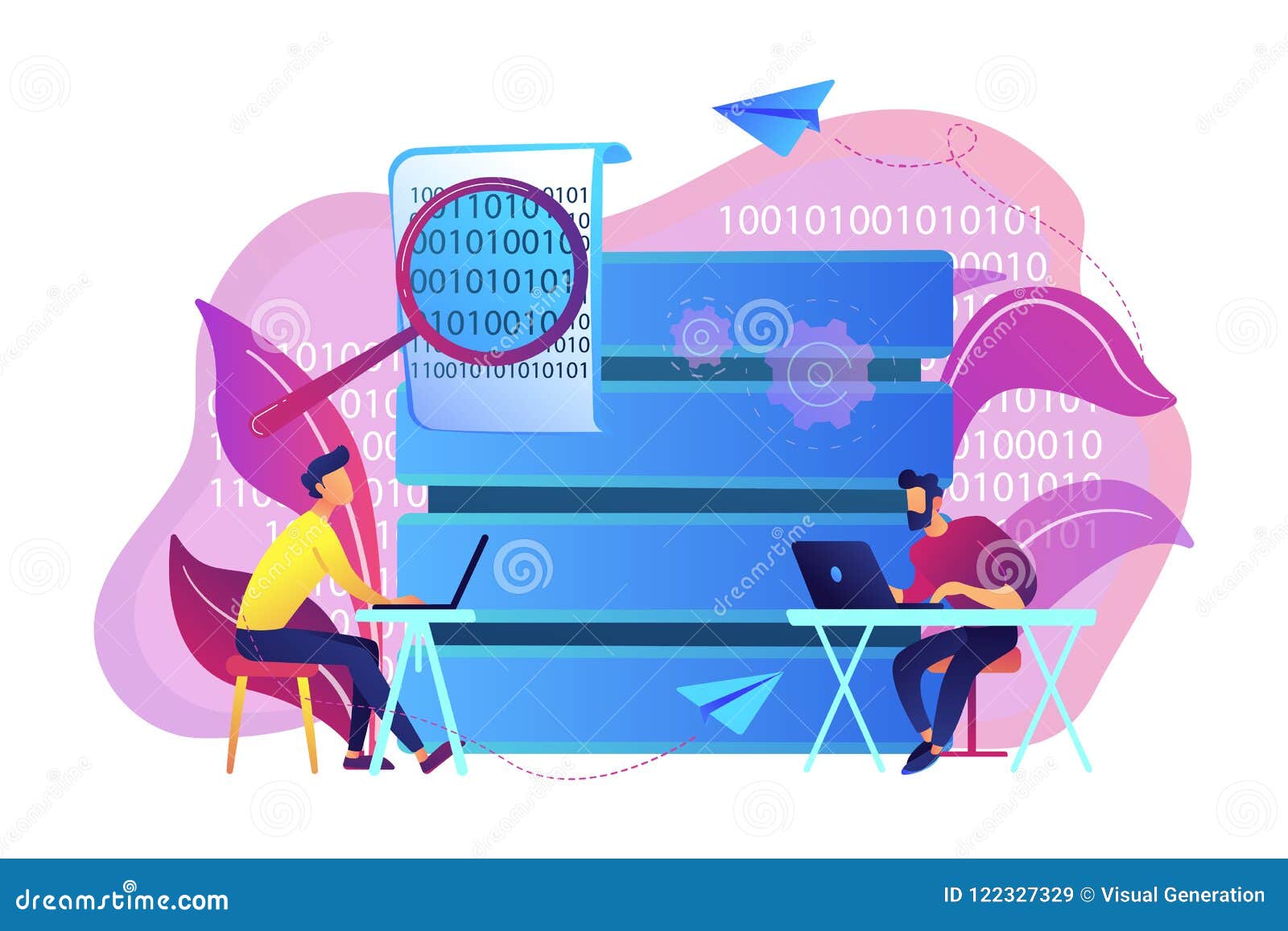 Big Data Programming Concept Vector Illustration. Stock Vector - Illustration of cloud ...