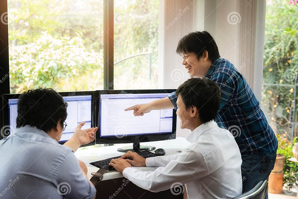Programmers Team Working in a Software Developing. Developing Programming and Coding ...