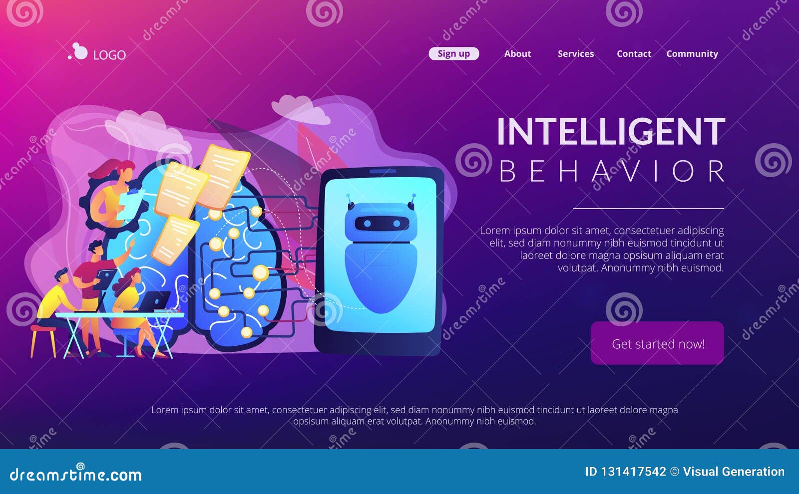 Chatbot Passing The Turing Testconcept Landing Page. Cartoon Vector ...