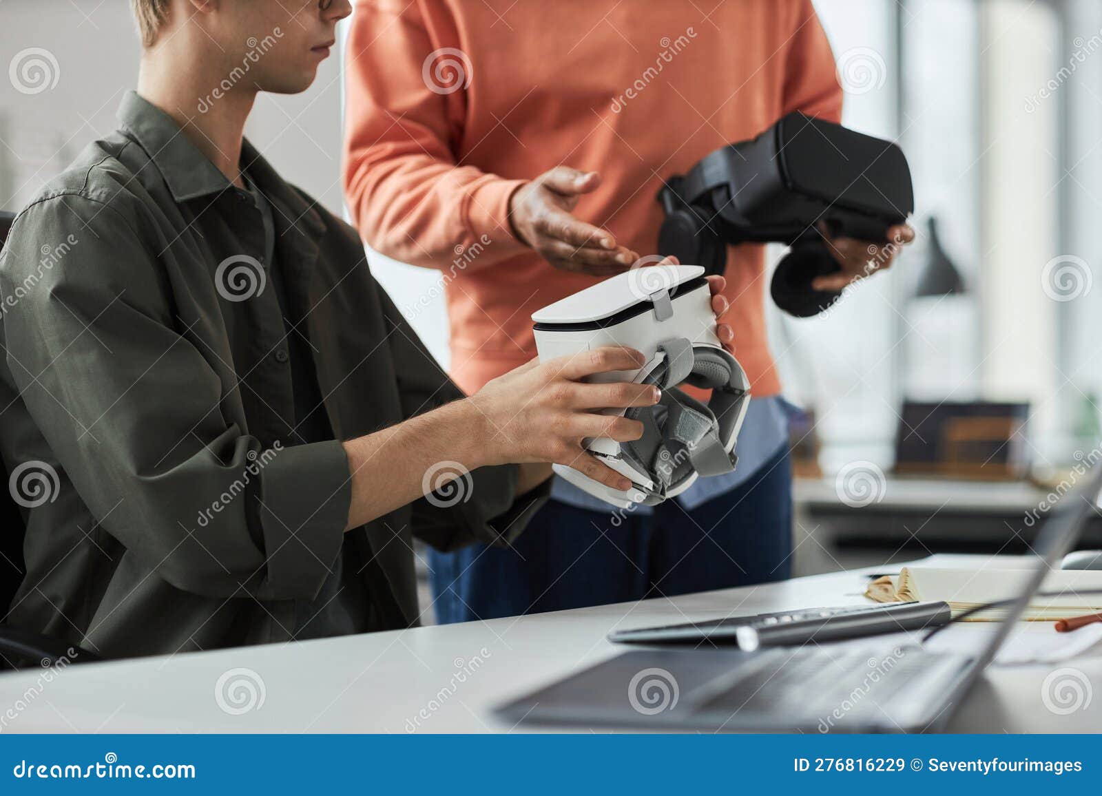 Programmers Testing New VR Glasses Stock Image - Image of interface ...