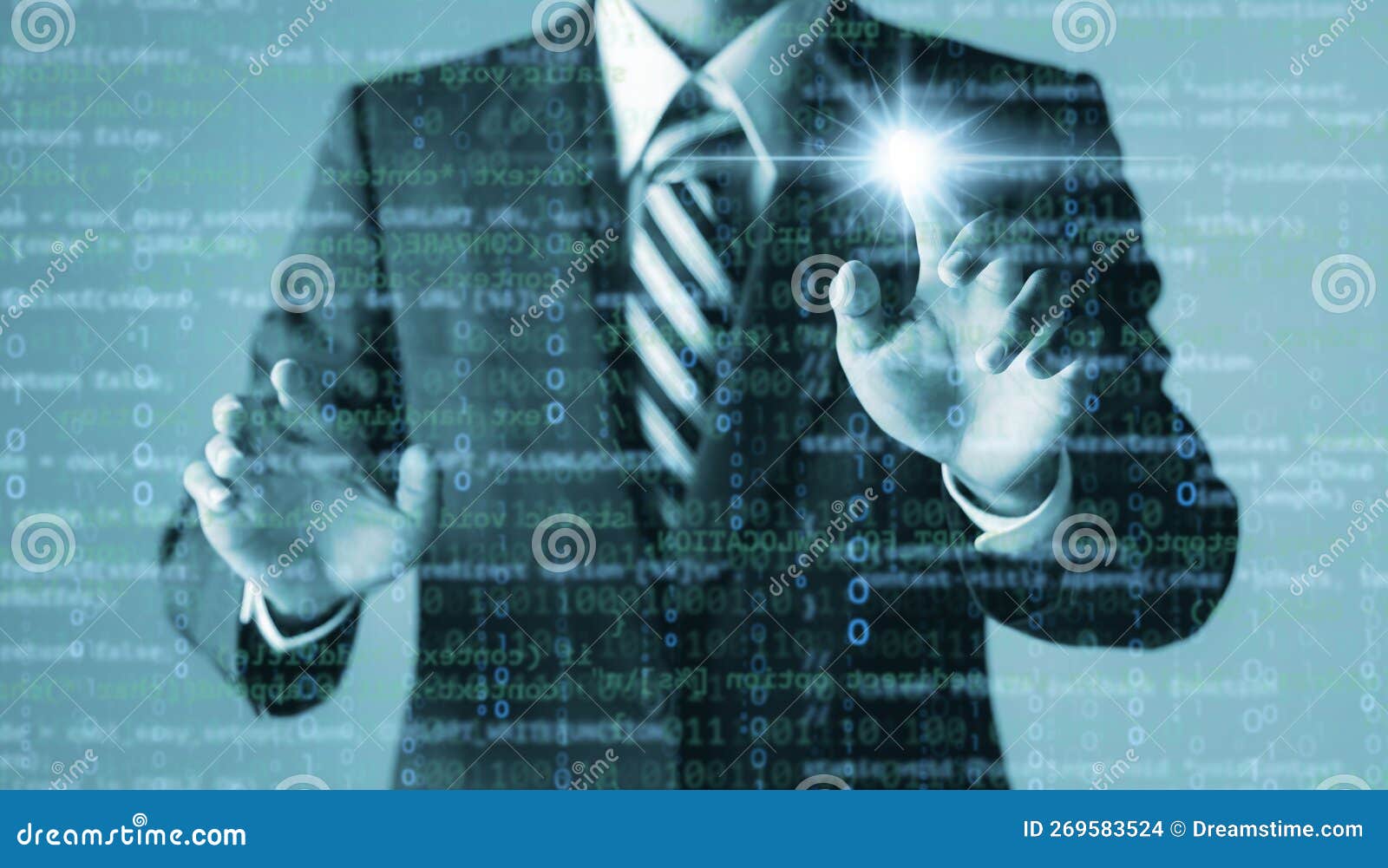 Programmers Work With Computer Code On A Virtual Interface Digital Software Technology