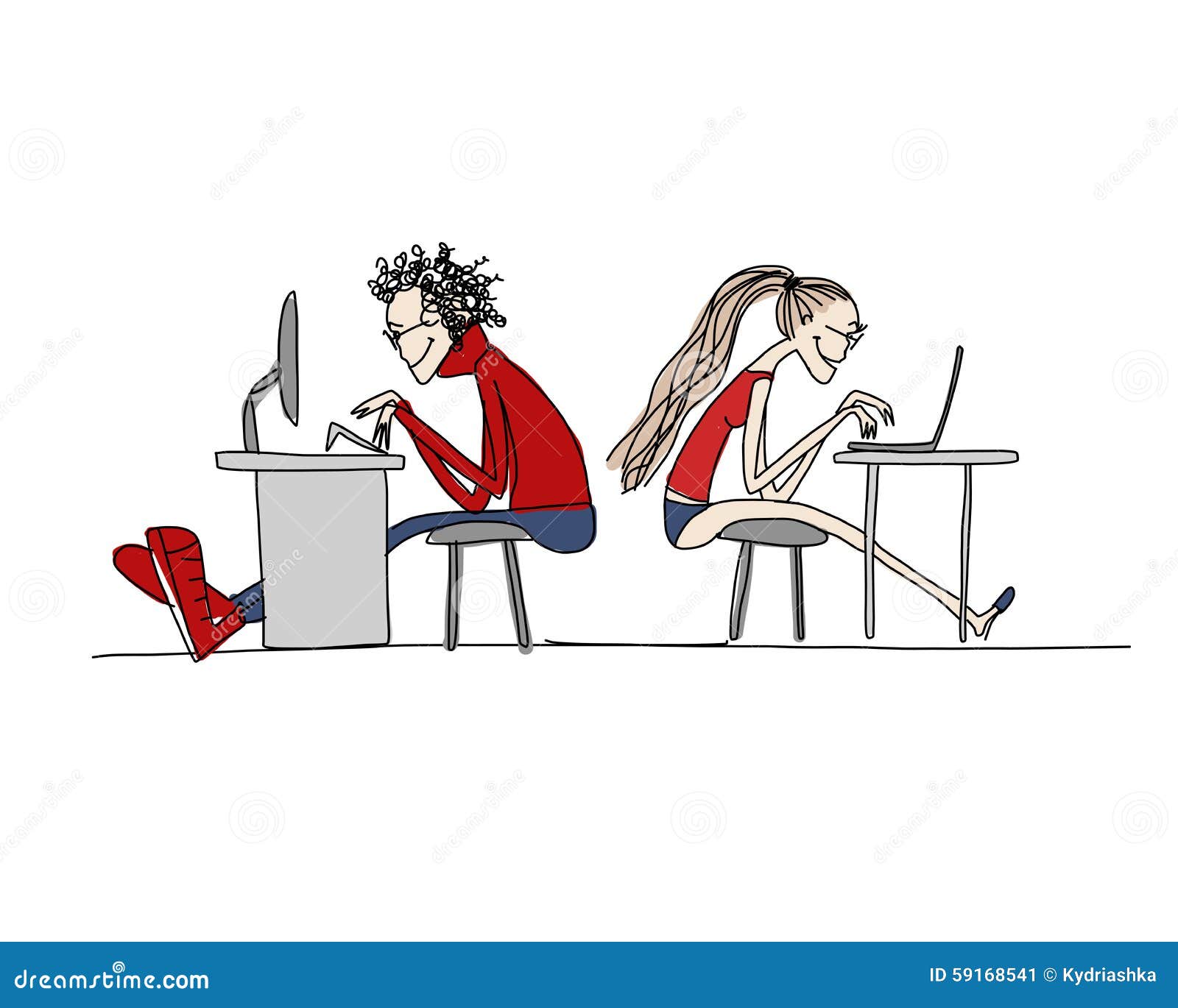 Programmers at Work, Sketch for Your Design Stock Vector - Illustration ... Programmers at Work, Sketch for Your Design Stock Vector - Illustration ...