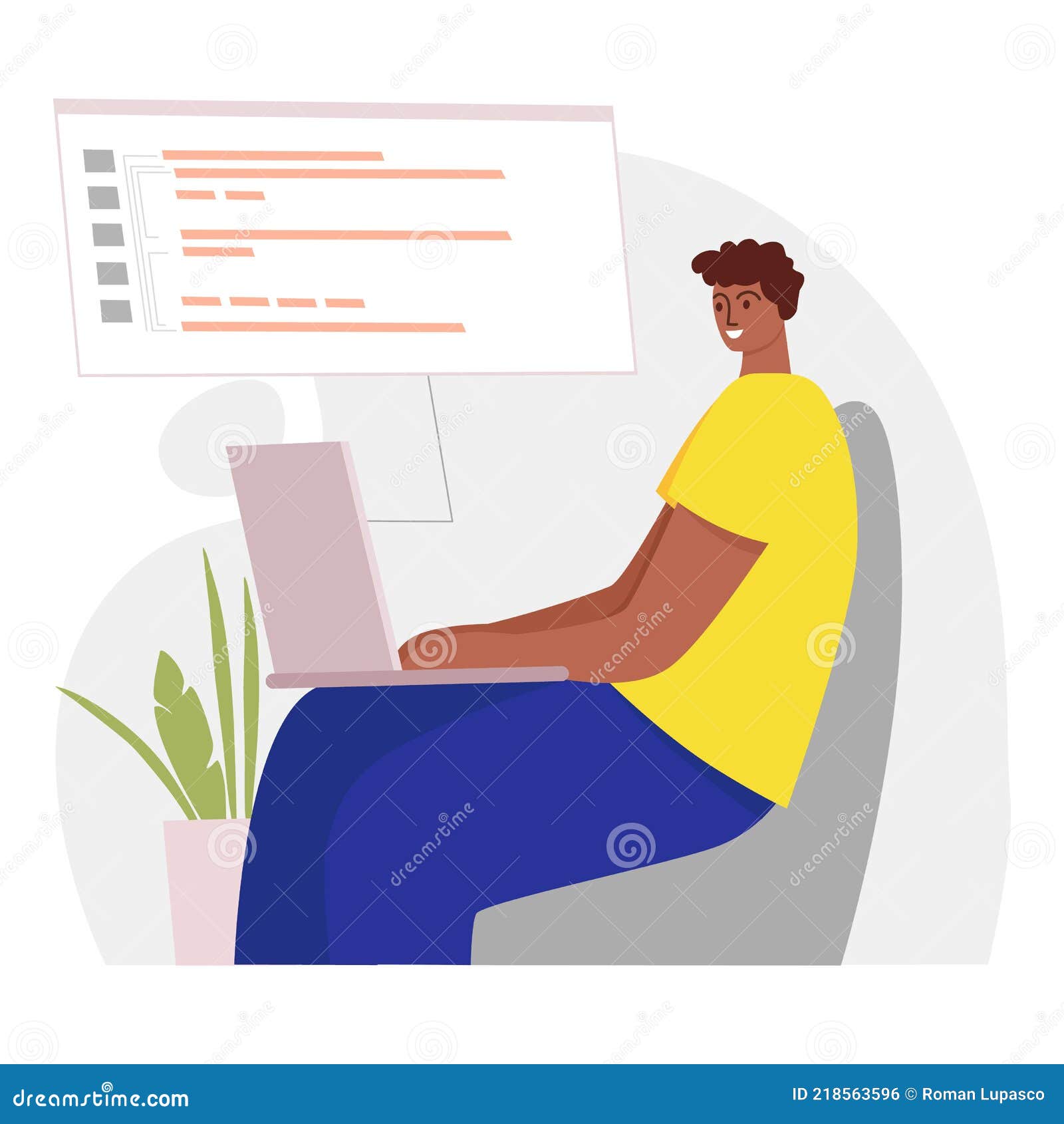 Programmeur Travaillant Sur Le Développement Web Sur Ordinateur ...