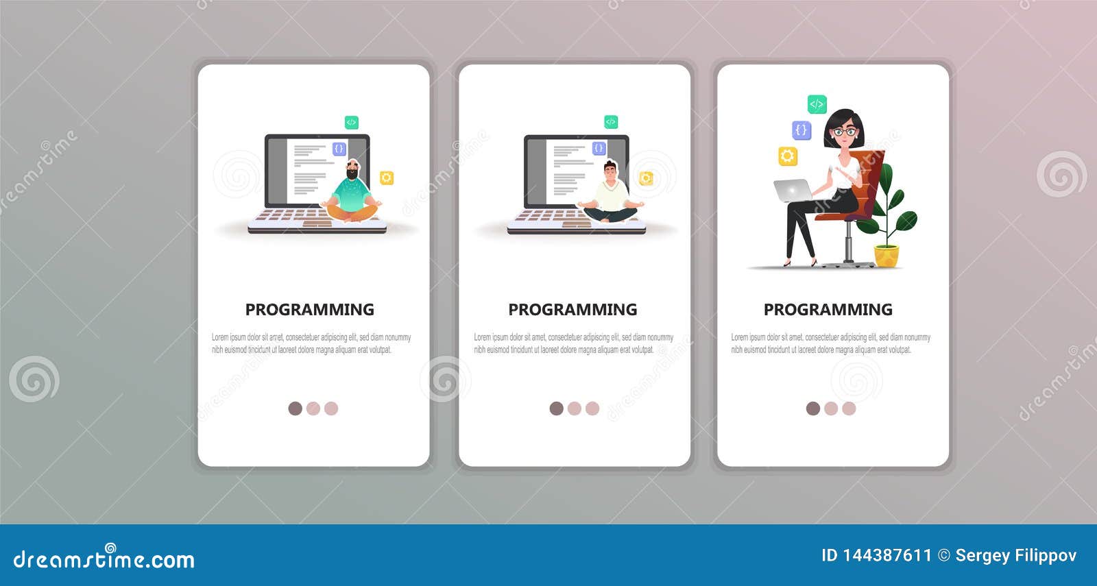 Programmierer am Arbeitskonzept Vektor Abbildung - Illustration von zeichen, karikatur: 144387611