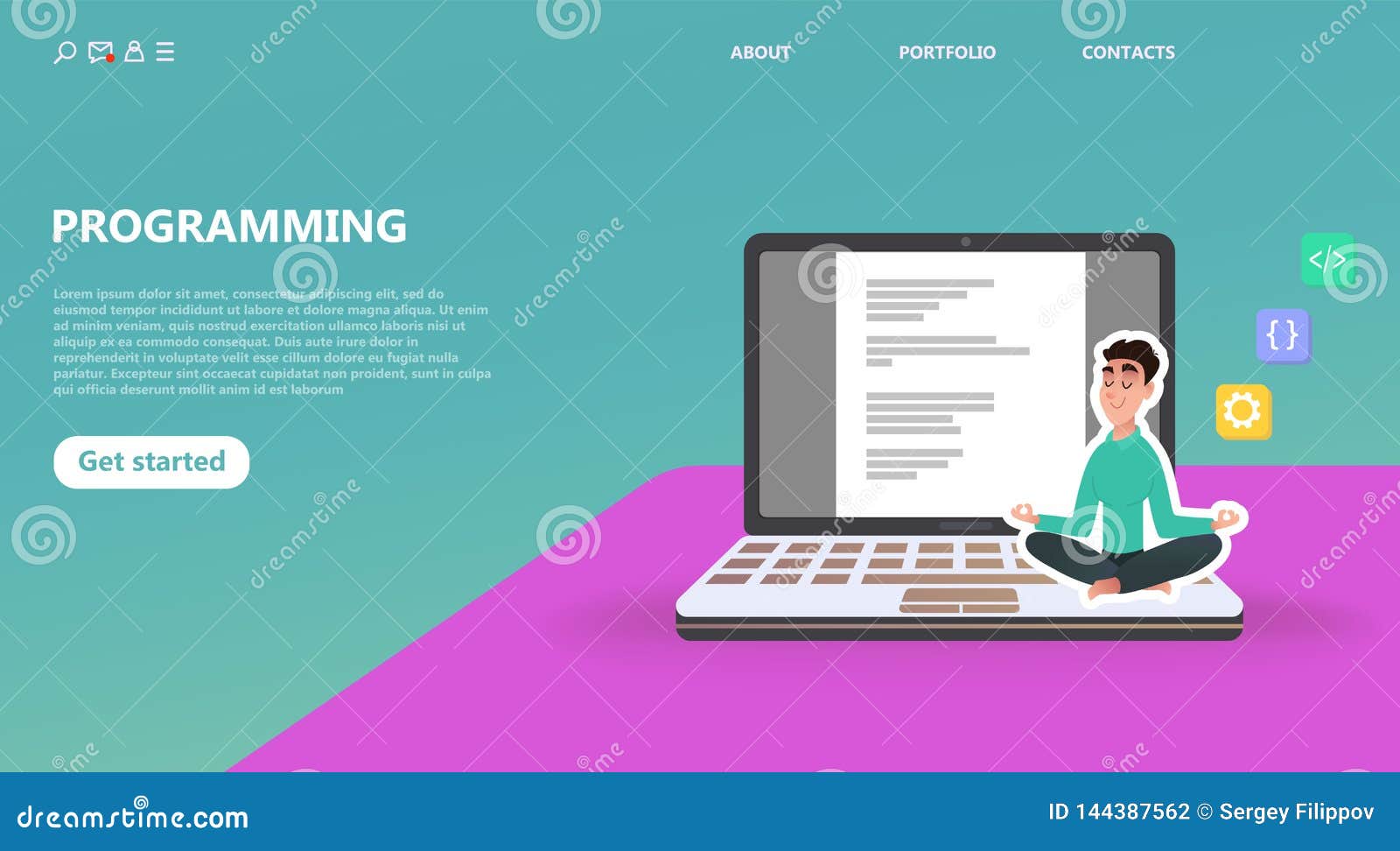 Programmierer am Arbeitskonzept Vektor Abbildung - Illustration von auslagern, einheit: 144387562