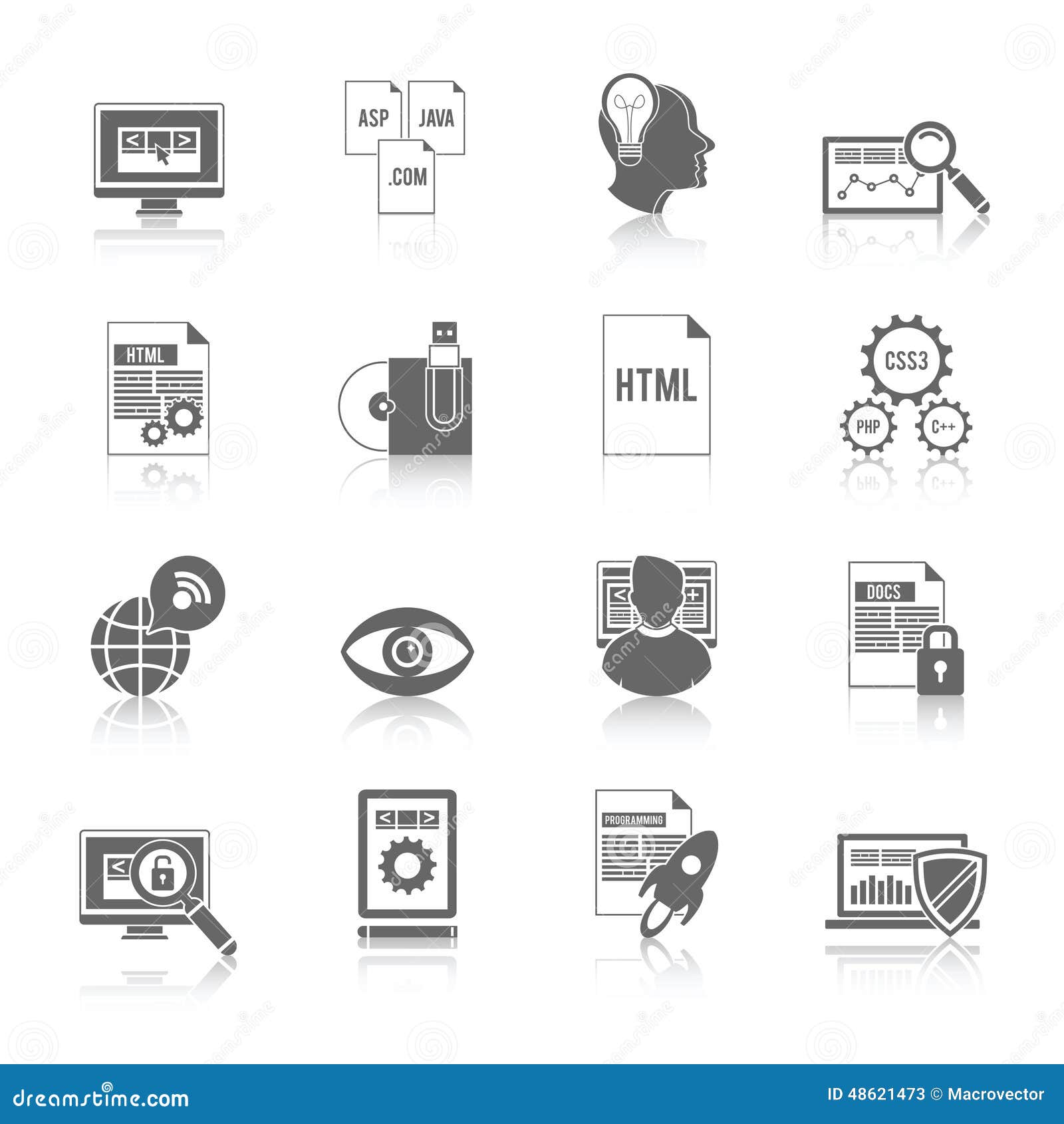 Programmierer Icon Black vektor abbildung. Illustration von technik ...