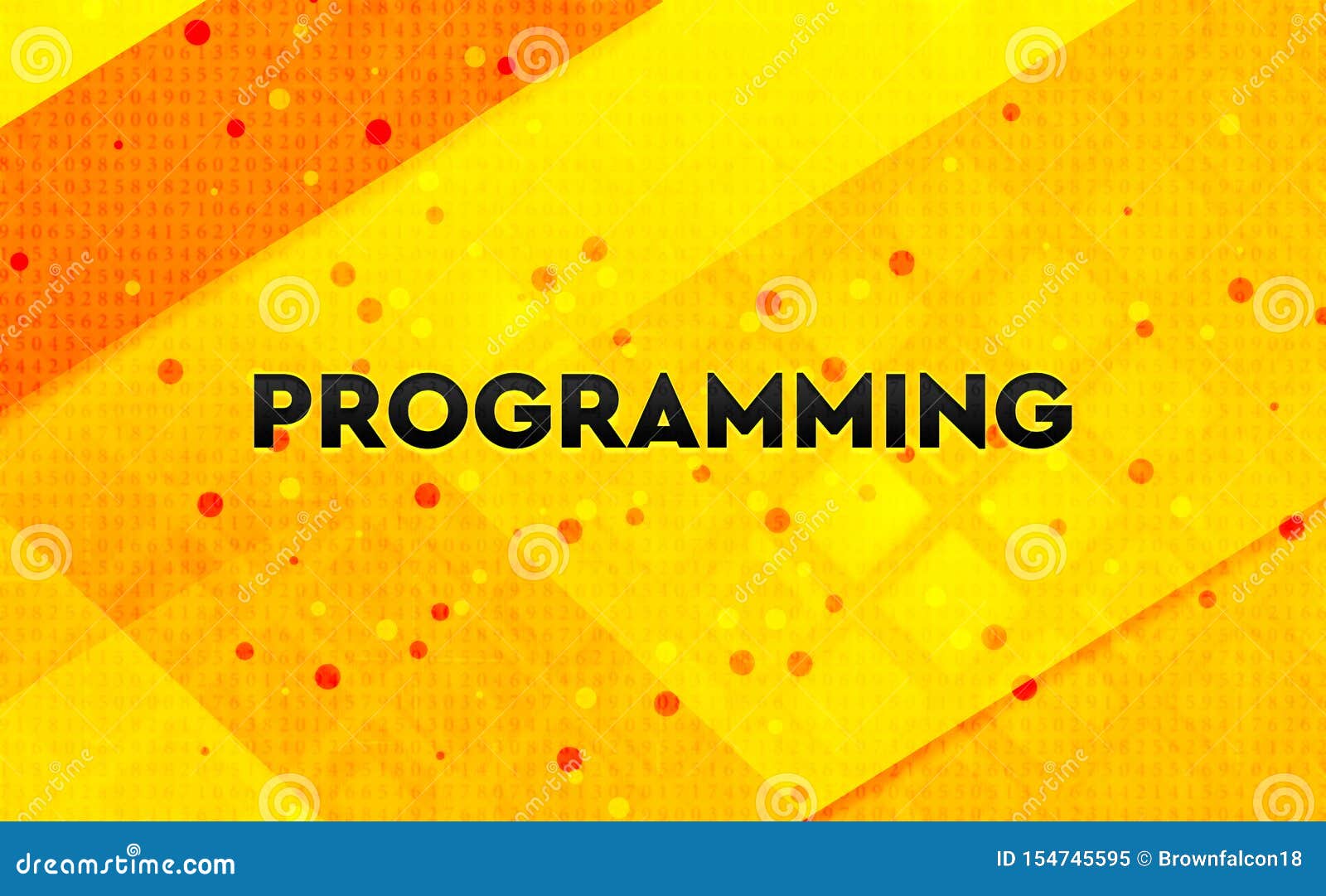 Programming Abstract Digital Banner Yellow Background Stock ...