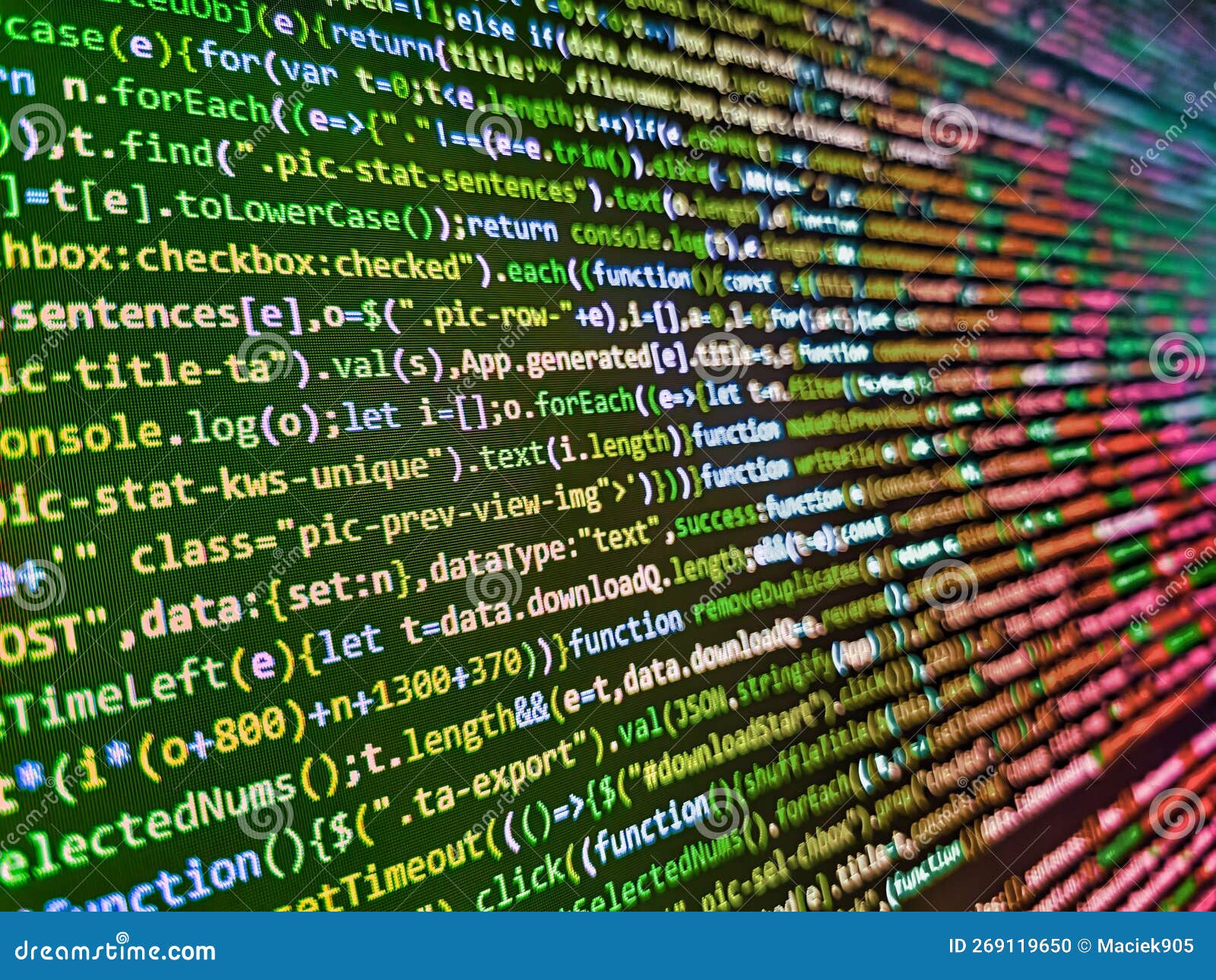 Programming Abstract Source Code And Binary Code On Display Of Software Developer Programming