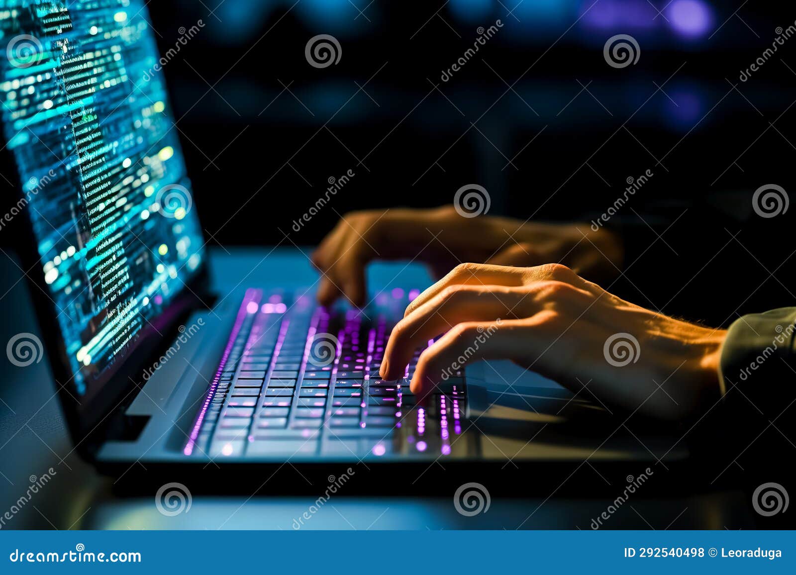 Programming Background with Person Working with Codes on Computer ...