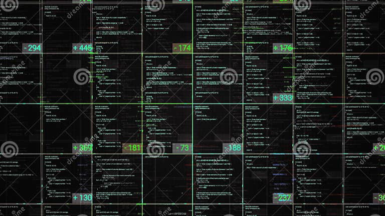Programming Blocks of Code on Black Background, Seamless Loop ...