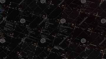 Programming Blocks of Code with Glitch Effect on Black Background, Seamless Loop. Animation ...