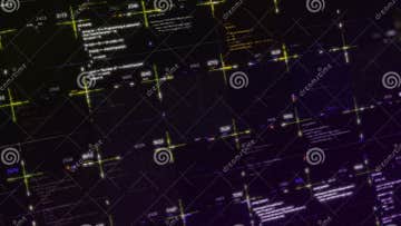 Programming Blocks of Code with Glitch Effect on Purple Background ...