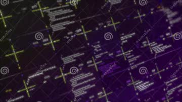 Programming Blocks of Code with Glitch Effect on Purple Background ...