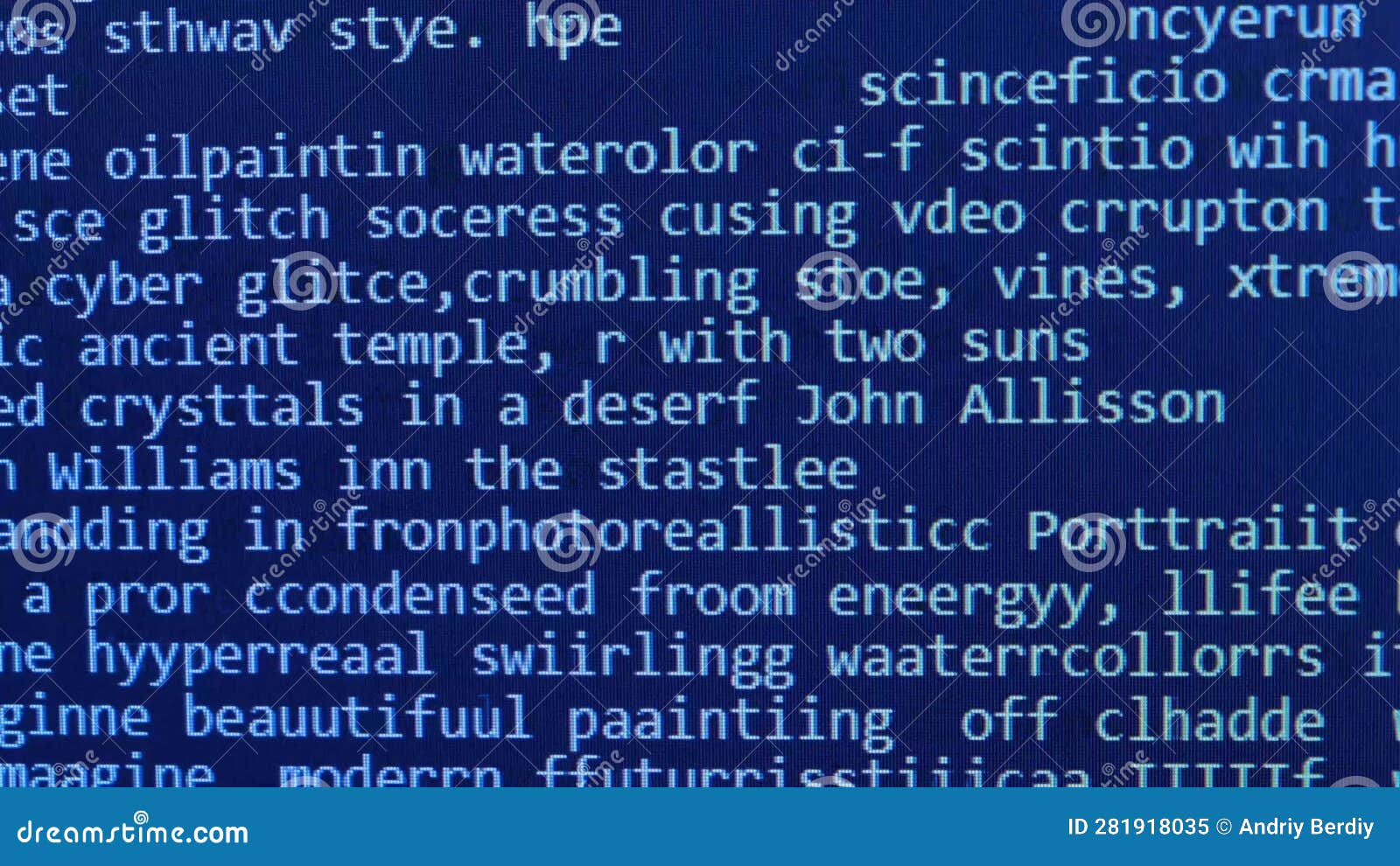 Programming Blue Screen. Many Numbers and Latin Letters on the Screen ...