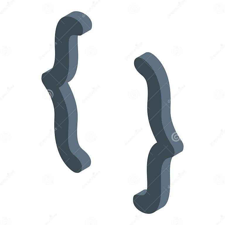 Programming Brackets Creating Code Block in Software Development Stock ...
