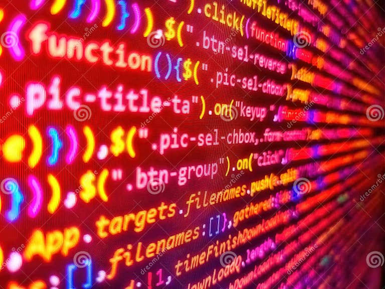 Programming Code Abstract Background Screen of Software. Computer Program. Software Development ...