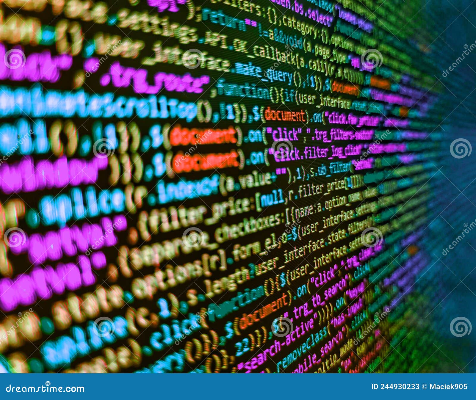 Programming Code Abstract Background Screen of Software. Matrix Byte of Binary Data Rian Code ...