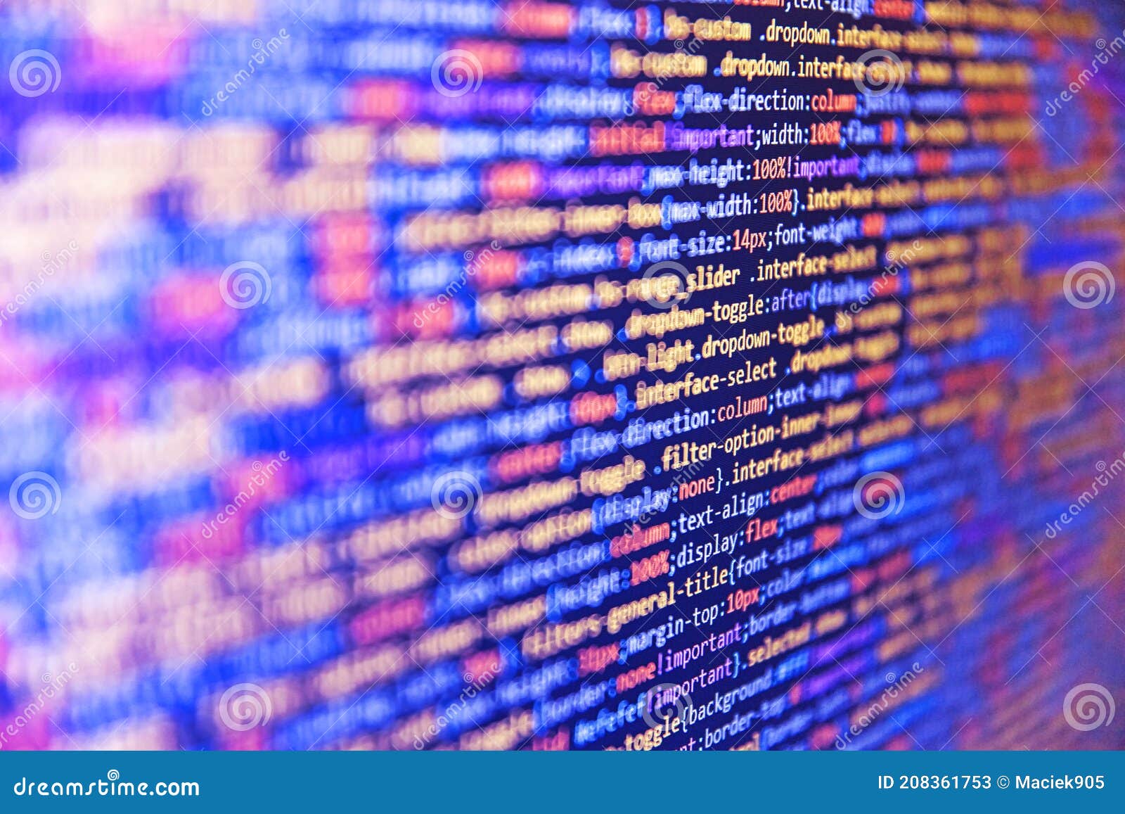 Programming Code Abstract Background Screen Of Software Program Development Concept Stock Image